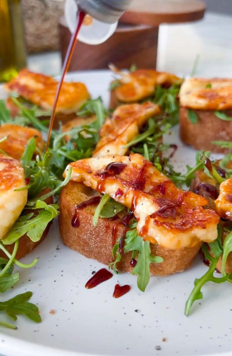 Hot Honey Halloumi Toast - Everything Delish