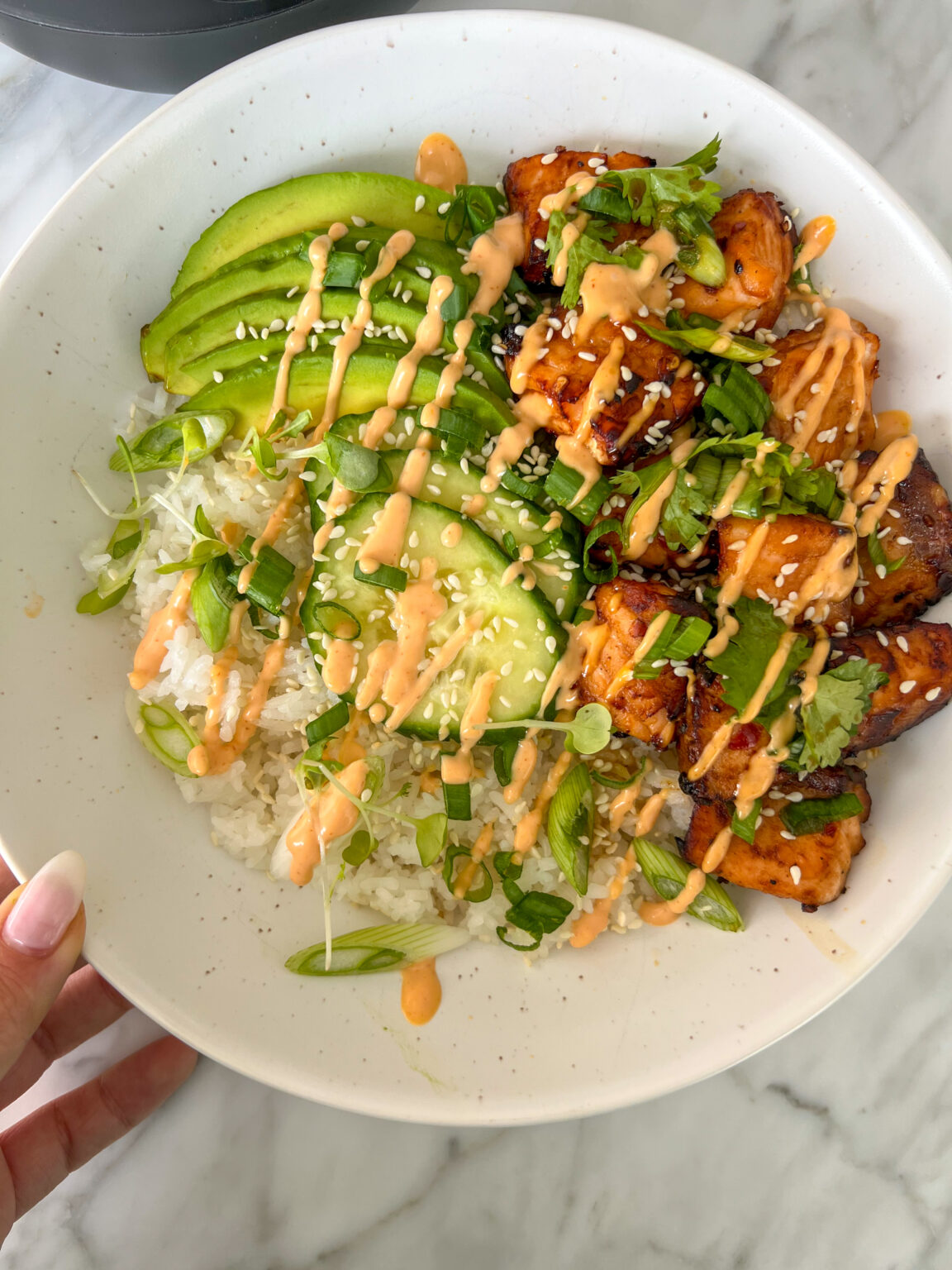 Spicy Salmon Rice Bowls - Everything Delish